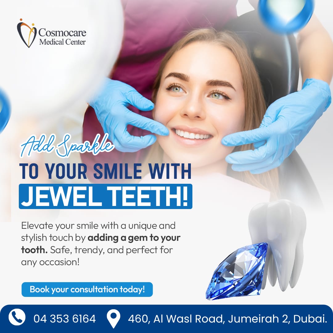 Add sparkles to your smile 😁😌With jewels teeth 🦷 - Cosmocare Medical Center